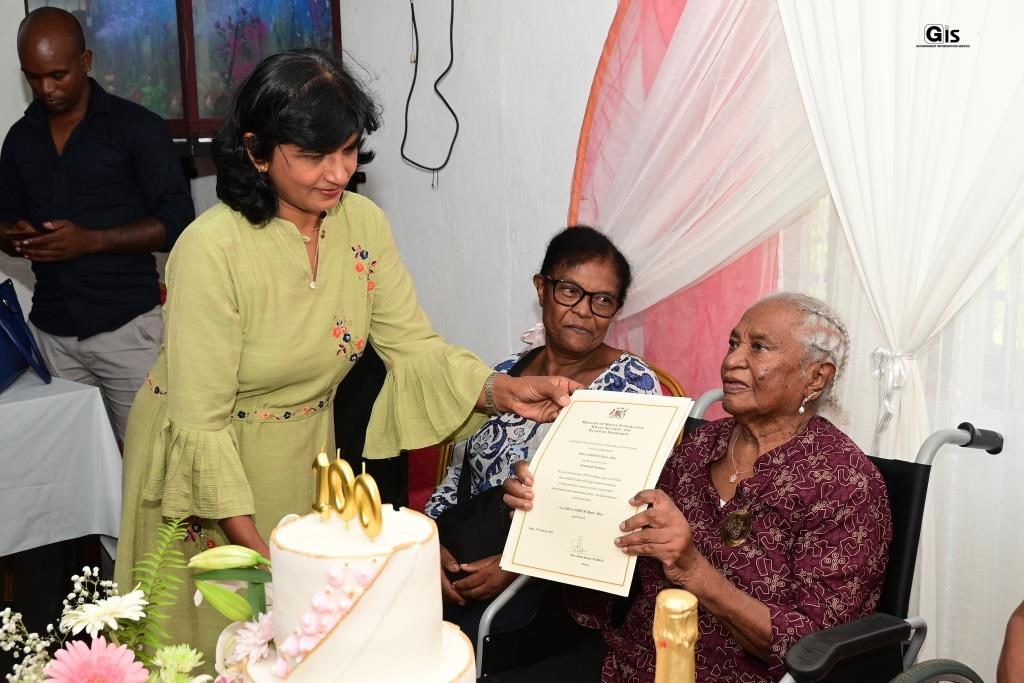 Ms Marie Alice Lamour celebrates her 100th birthday